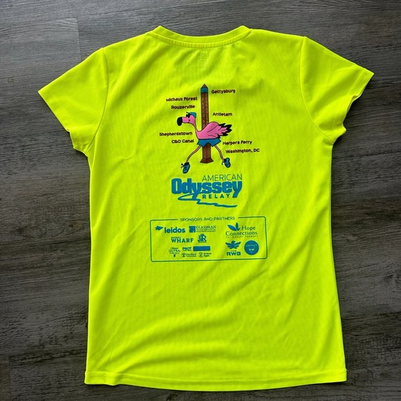Green Layer | Tops | 29 American Odessey Relay Race Neon V Neck Tshirt ...